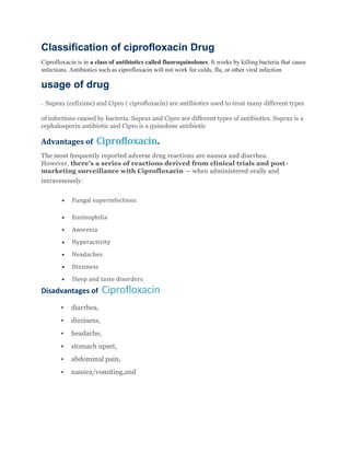 Ciprofloxacin mechanism of action or mode of action | DOCX
