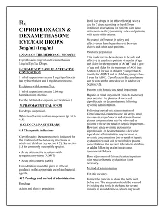 Ciprofloxacin 3mg per ml and dexamethasone 1mg per ml eye drops smpc ...