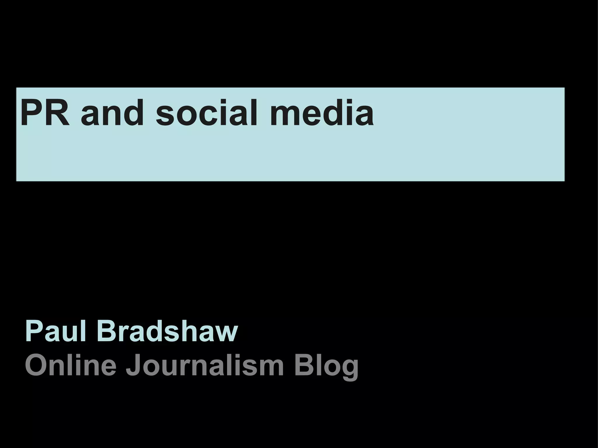 Social Media and PR | PPT