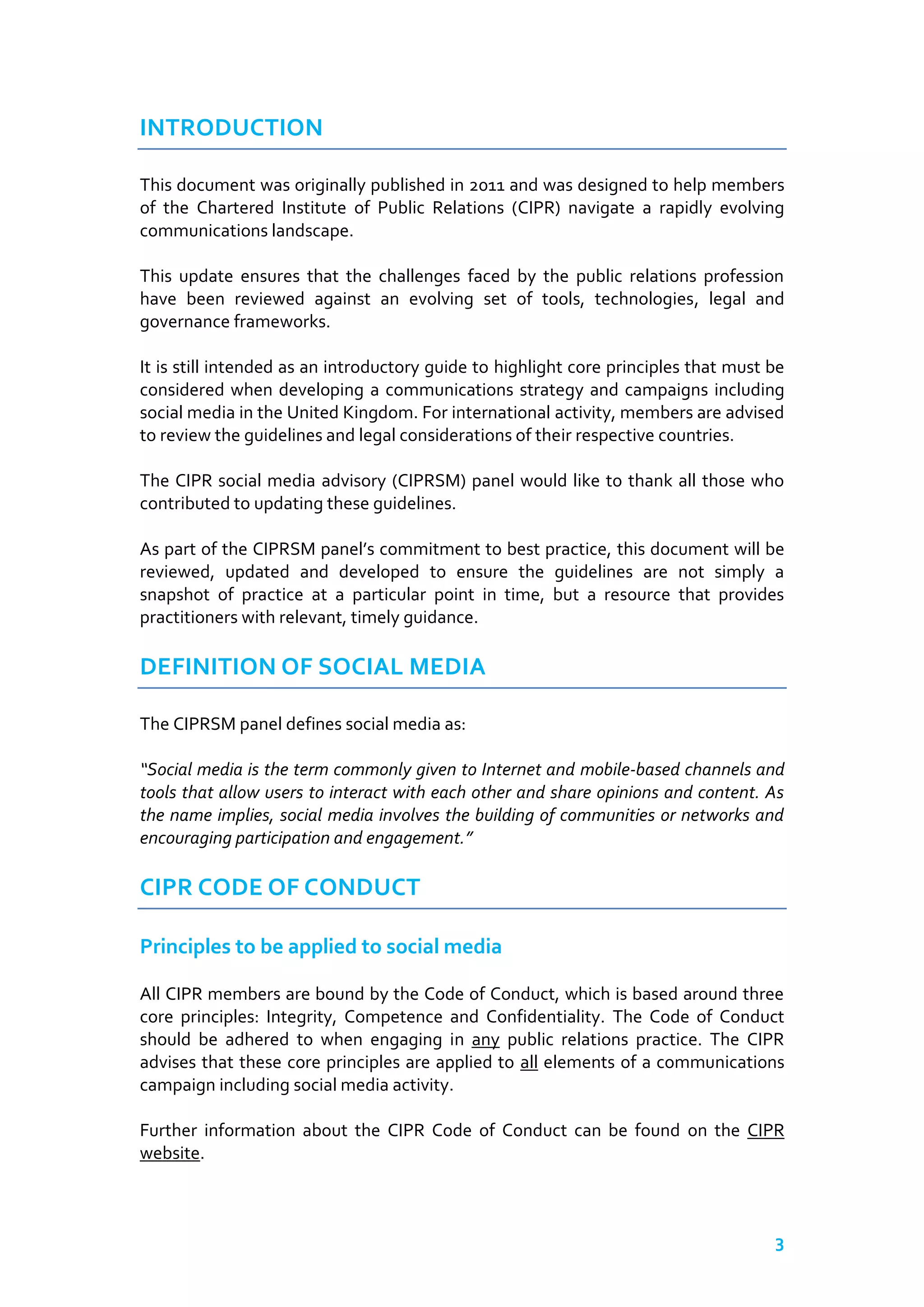 CIPR Social Media Best Practice Guidelines | PDF