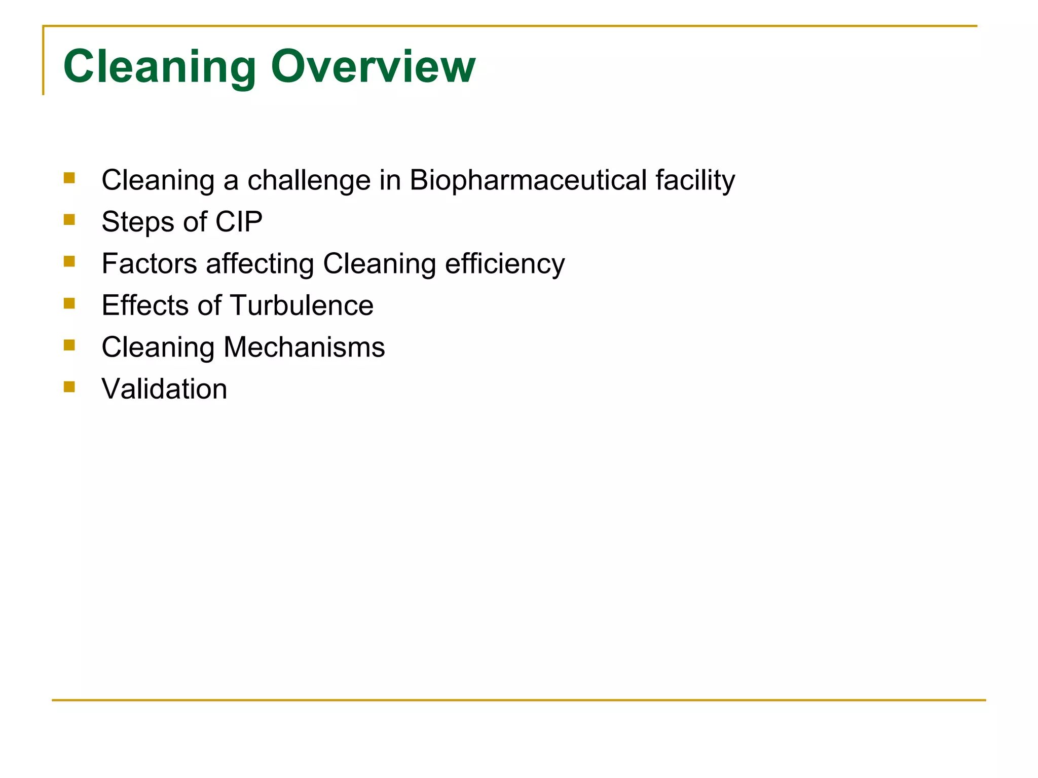 Clean In Place Technlogies BioPharma Facilities | PPT