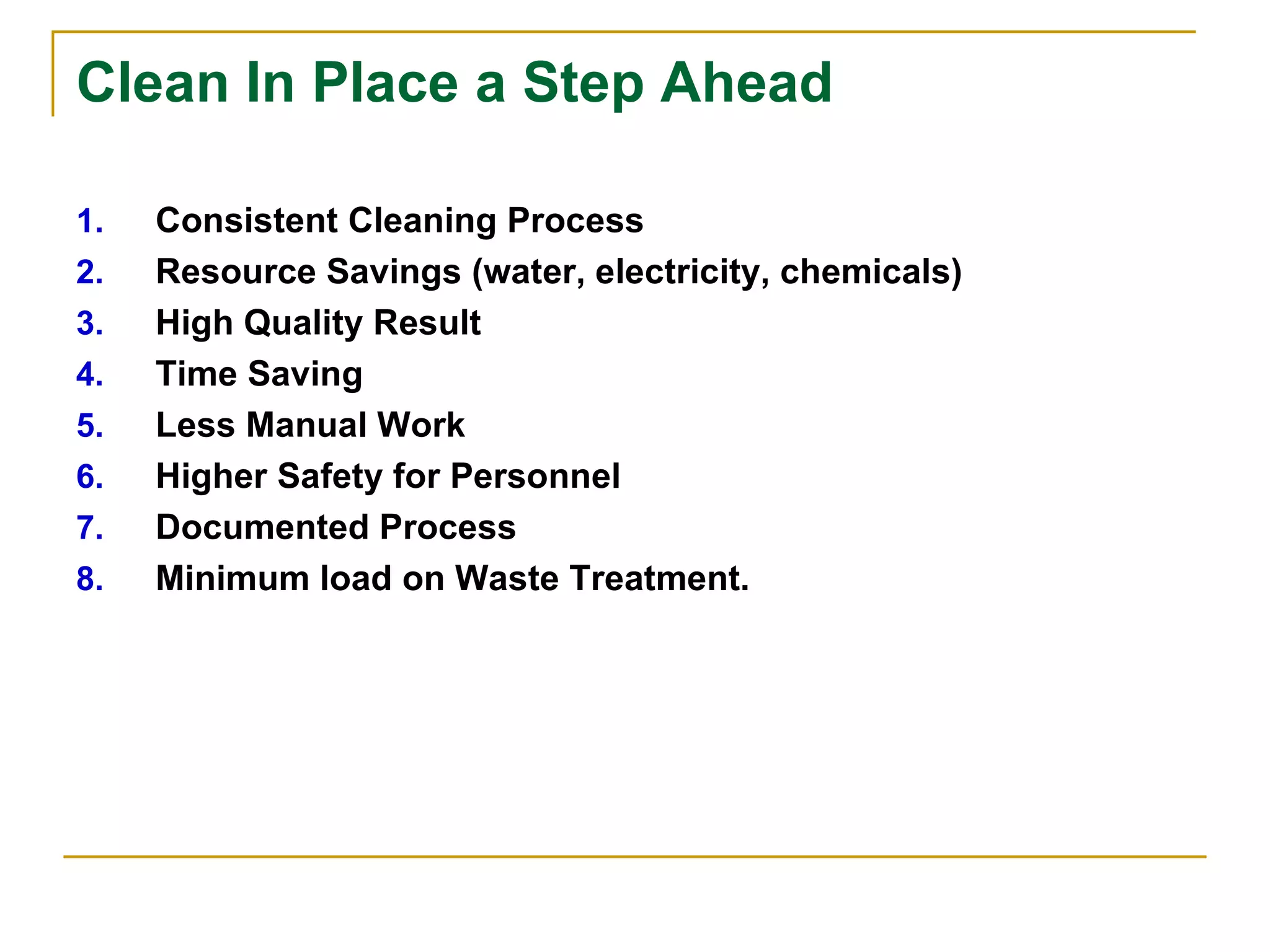 Clean In Place Technlogies BioPharma Facilities | PPT