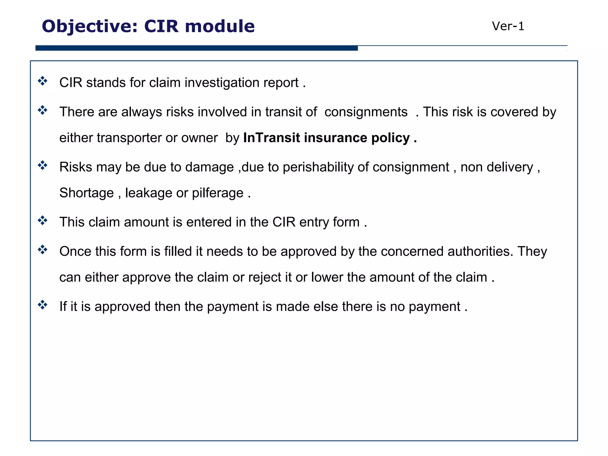 WebXpress Claim Investigation Module | PPT
