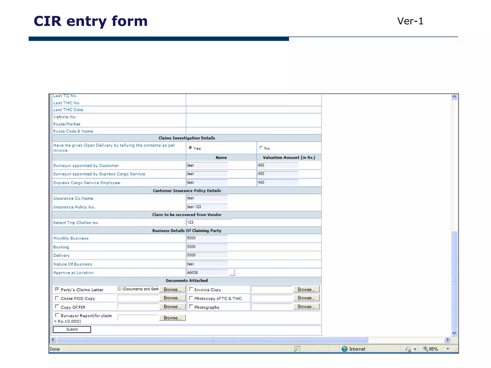 WebXpress Claim Investigation Module | PPT