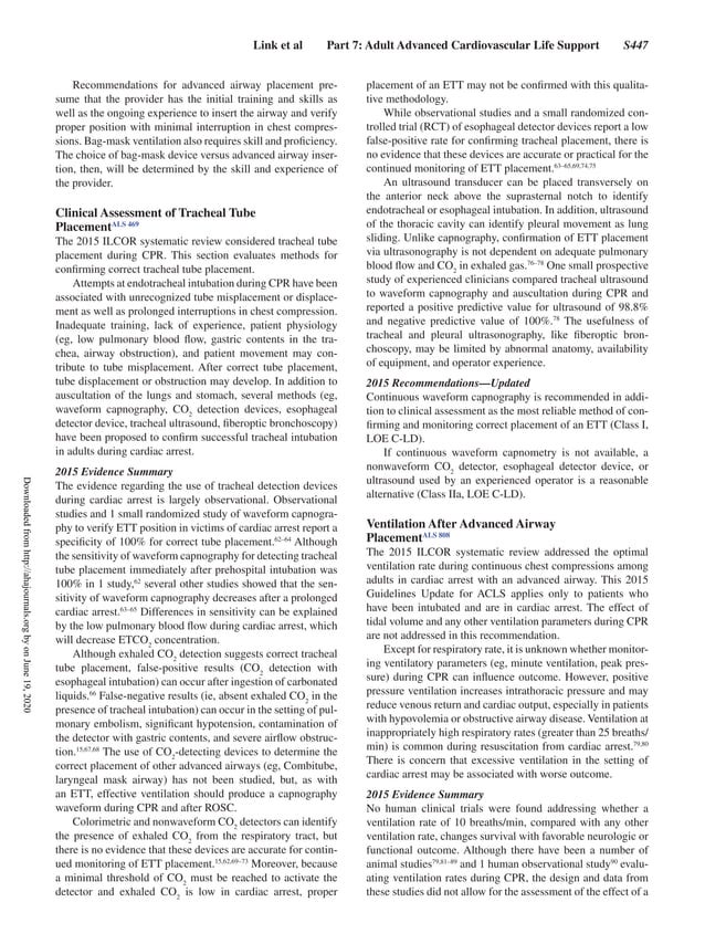 Part 7: Adult Advanced Cardiovascular Life Support 2015 American Heart ...