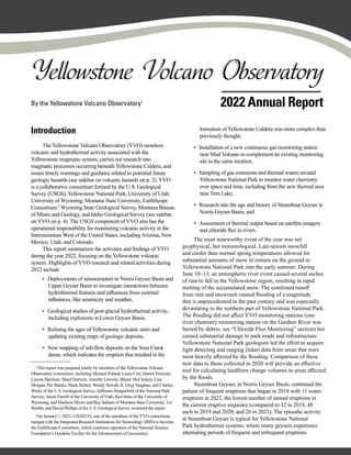 Yellowstone Volcano Observatory | PDF
