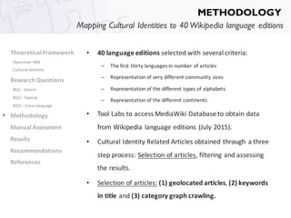 Cultural Identities in Wikipedia (Wikimania 2016) | PDF