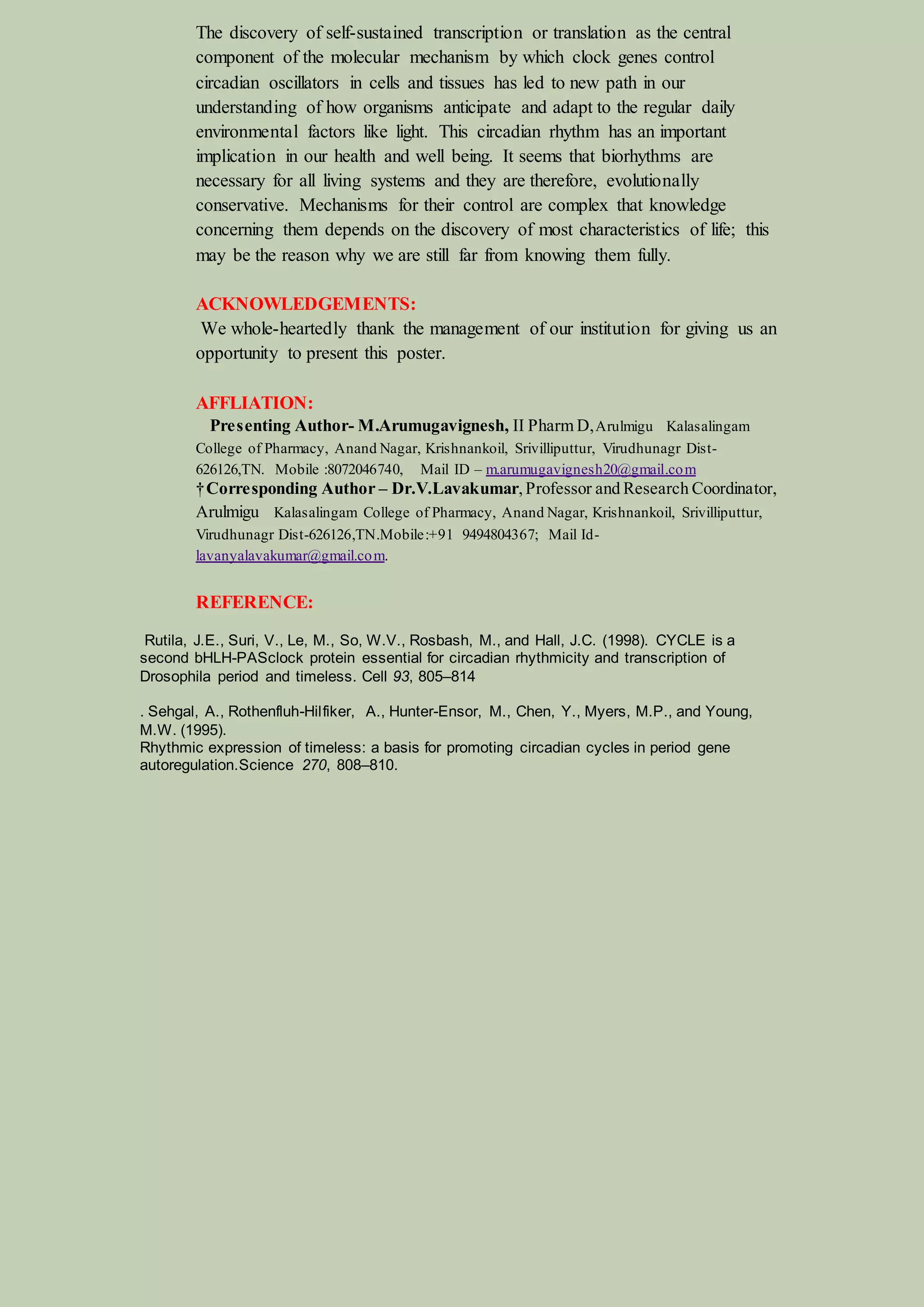 Circadian rhythm | DOCX