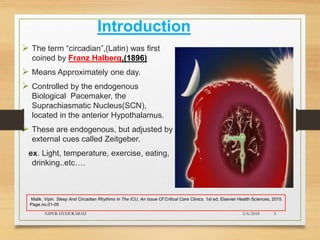 Circadian rhythms and related disorders | PPTX