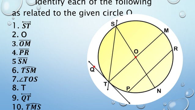 CIRCLE and its parts, chord, tangent, secant etc | PPT
