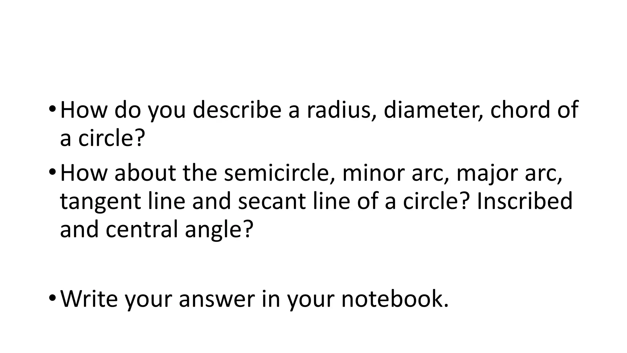 CIRCLE geometry lesson 2nd quarter grade 10 | PPTX