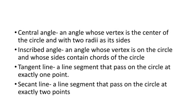 CIRCLE geometry lesson 2nd quarter grade 10 | PPTX
