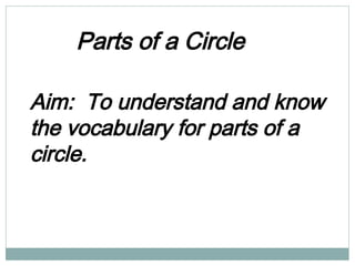 Parts if a circle Circle-Introduction.ppt