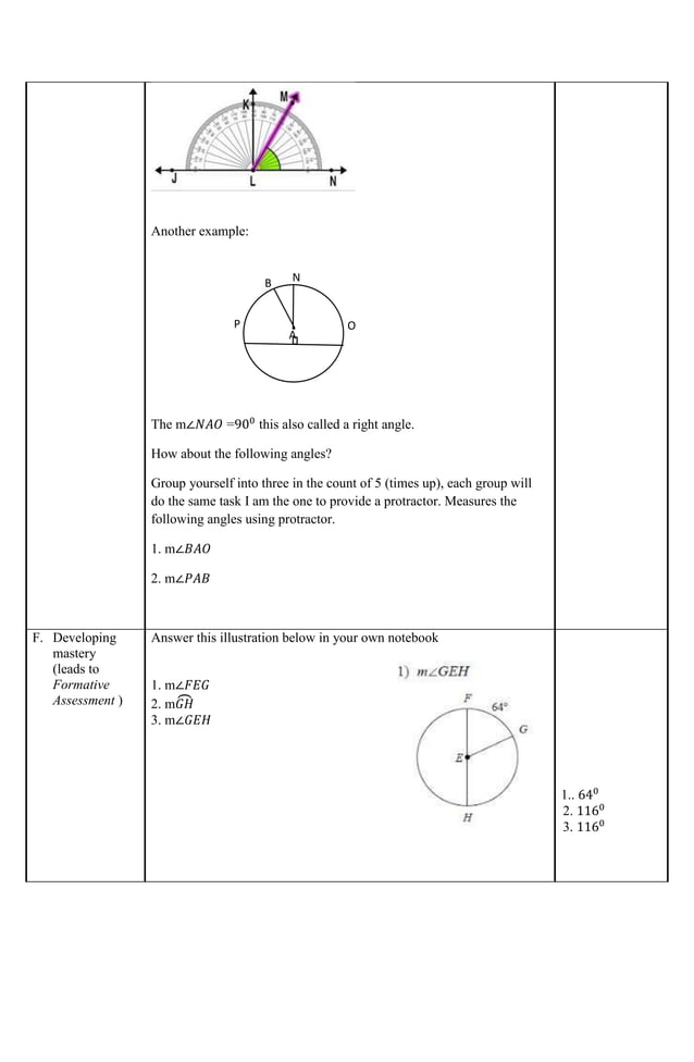 Circle lesson plan, chords, arcs, segments, arcs | PDF
