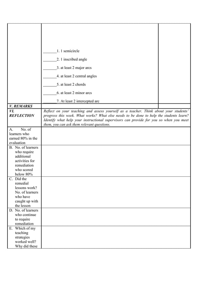 Circle lesson plan, chords, arcs, segments, arcs | PDF
