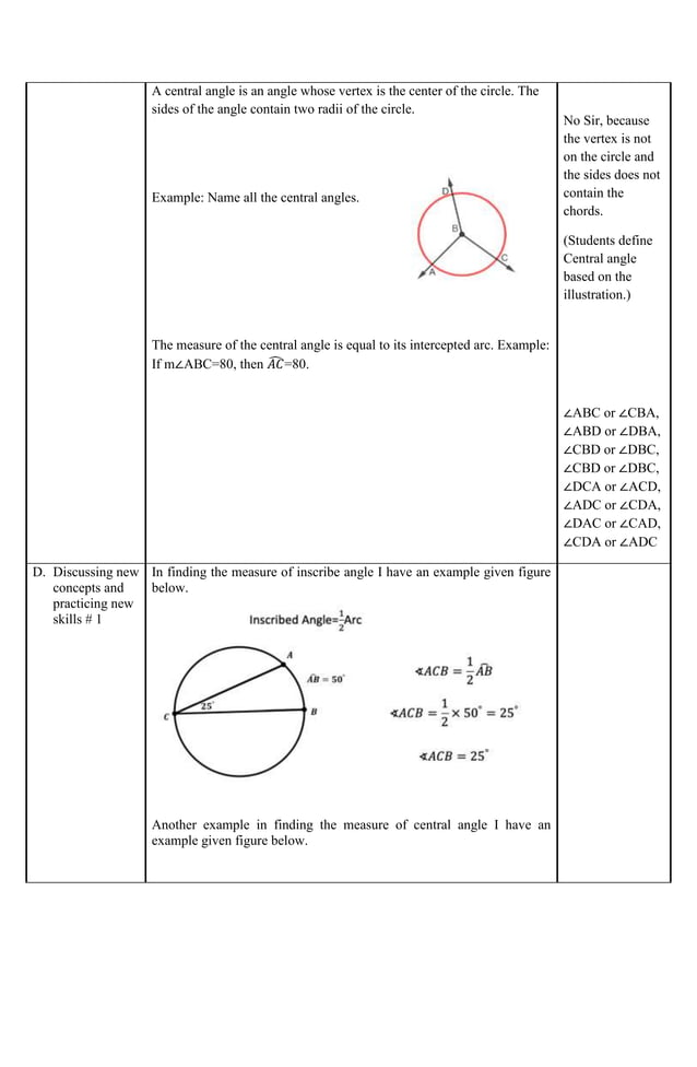 Circle lesson plan, chords, arcs, segments, arcs | PDF