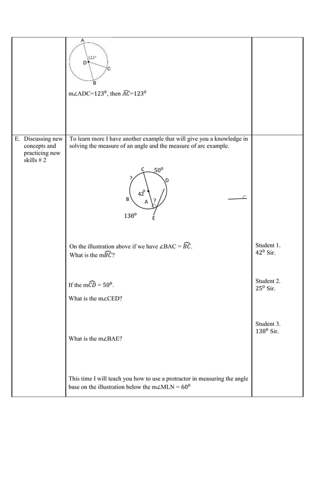 Circle lesson plan, chords, arcs, segments, arcs | PDF