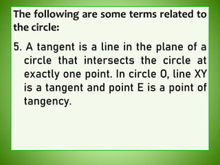 Circle and Its Parts for Grade Eight Students | PPT