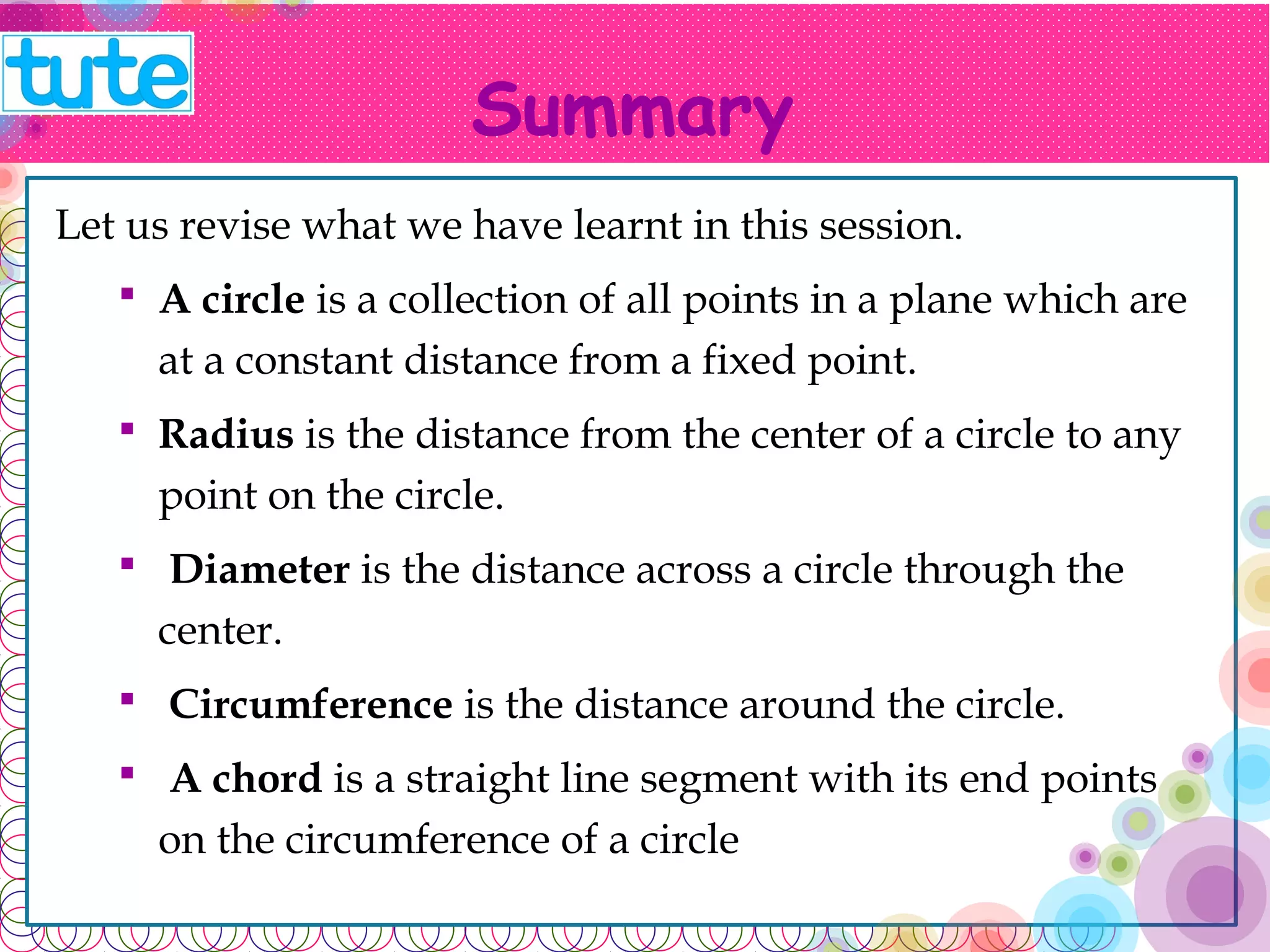 Circle - Basic Introduction to circle for class 10th maths. | PPT