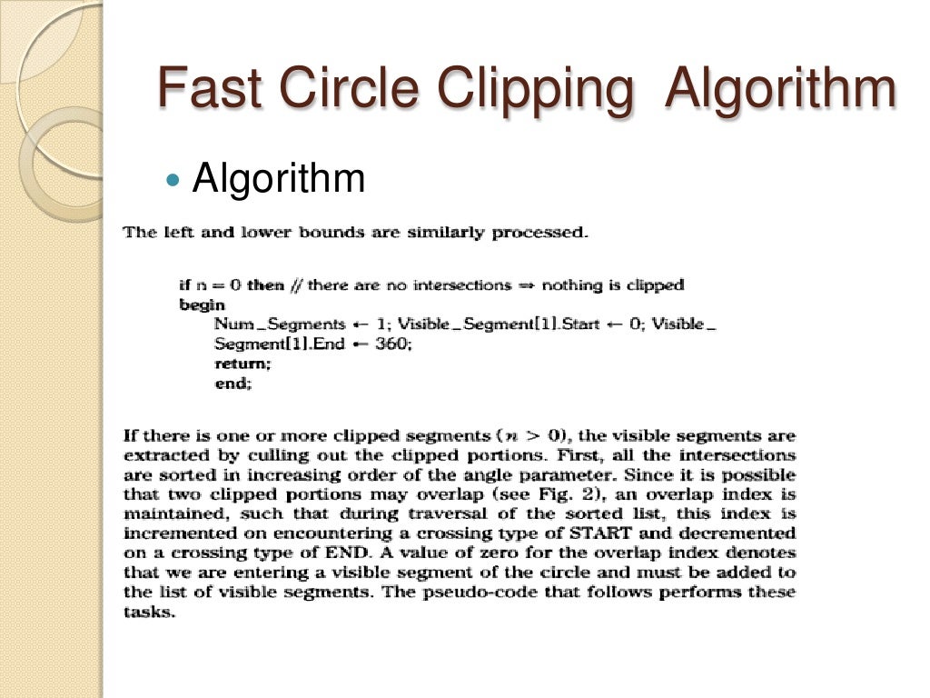 Circle & curve clipping algorithm