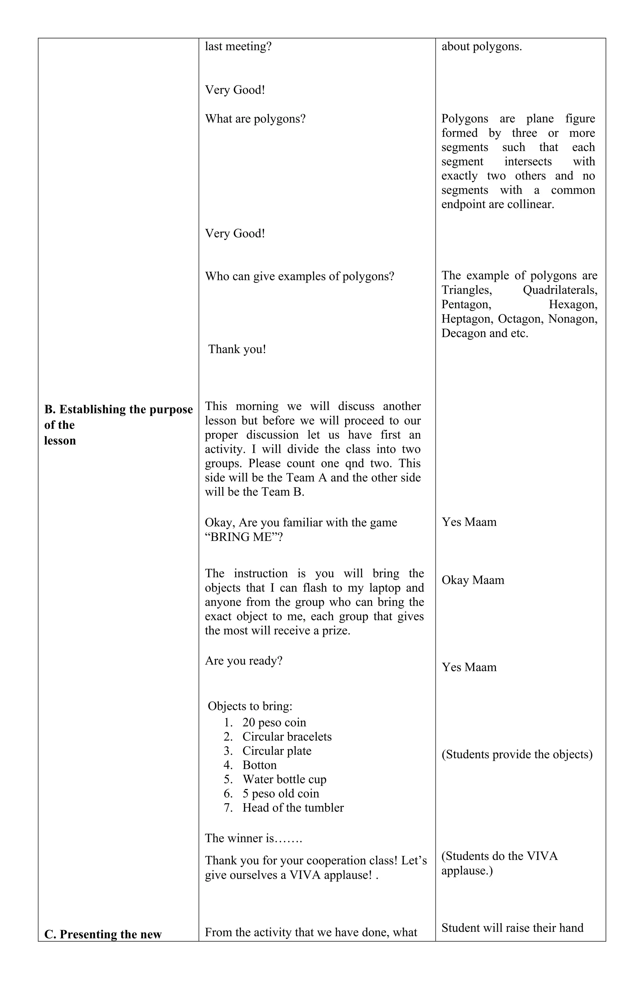 CIRCLE Detailed lesson plan about parts of a circle | DOCX