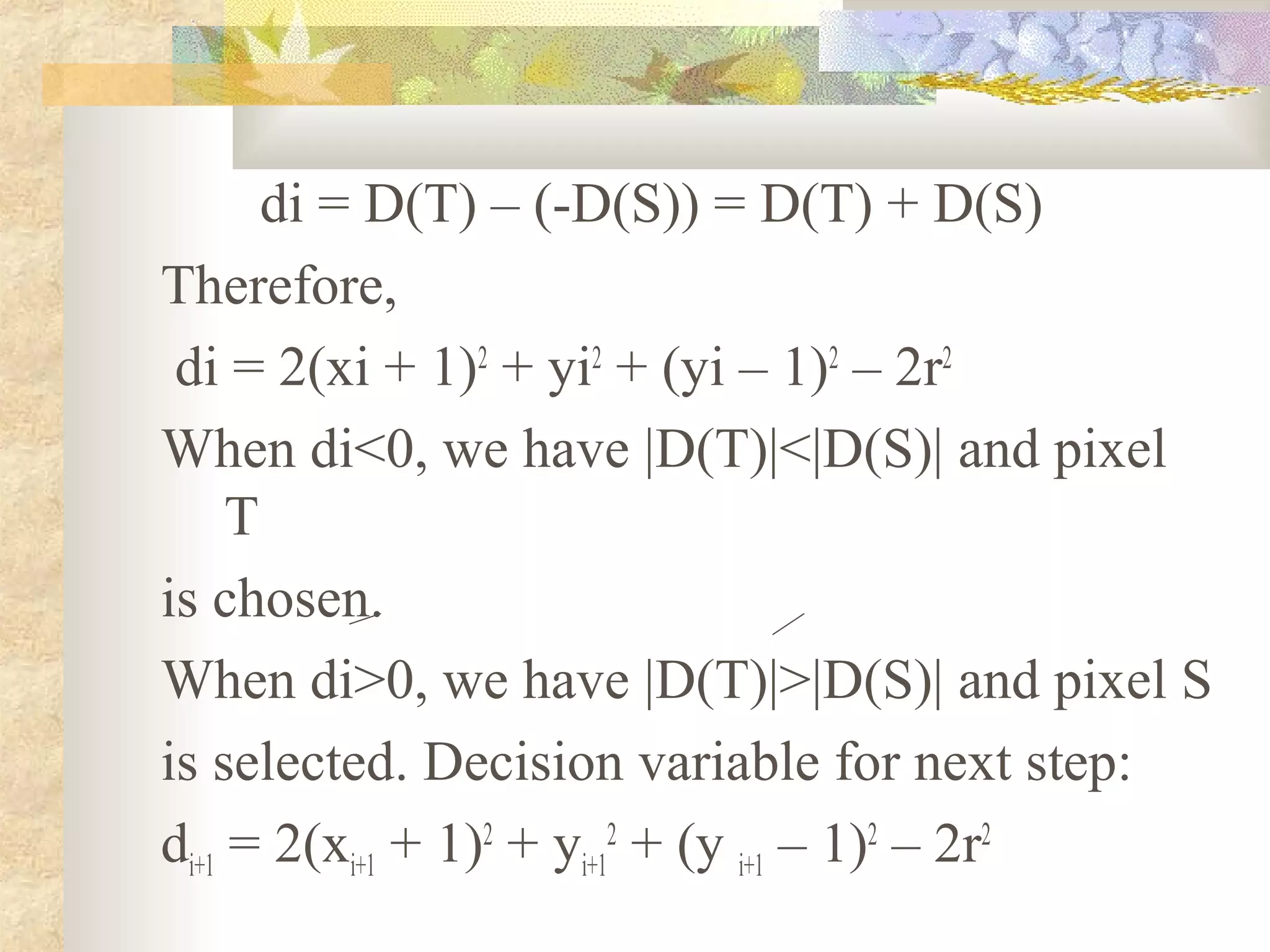 Circle drawing algo. | PPT