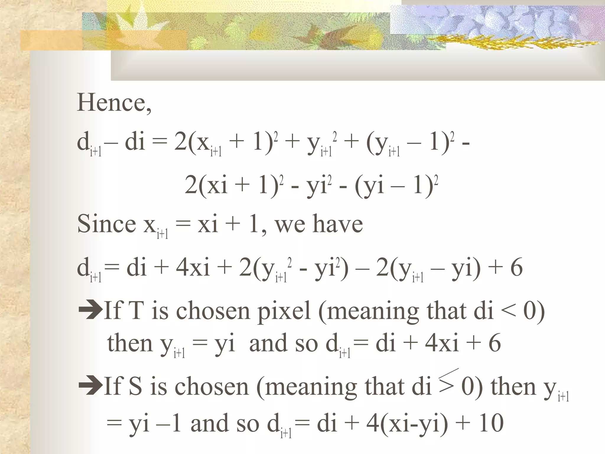 Circle drawing algo. | PPT