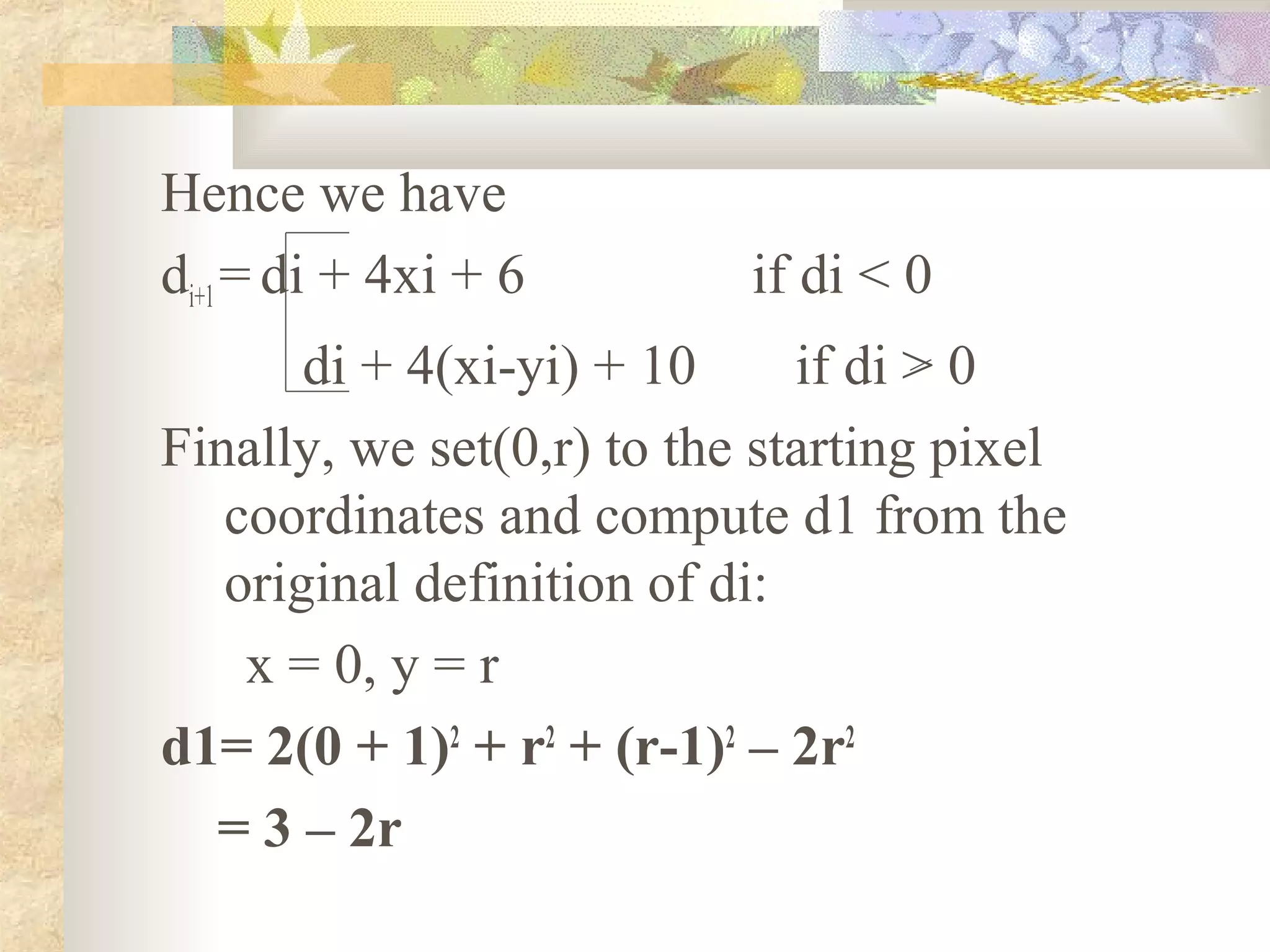 Circle drawing algo. | PPT