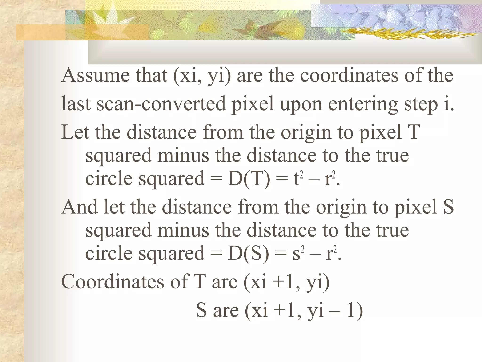 Circle drawing algo. | PPT