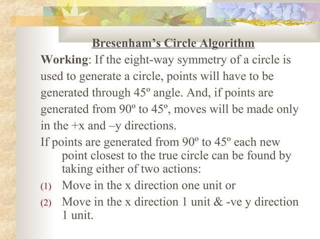 Circle drawing algo. | PPT | Science