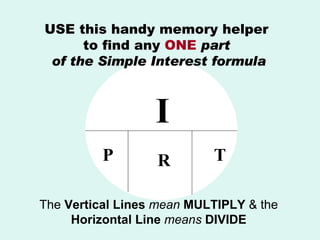 Circle Memory Helper -Simple Interest Lesson | PPT