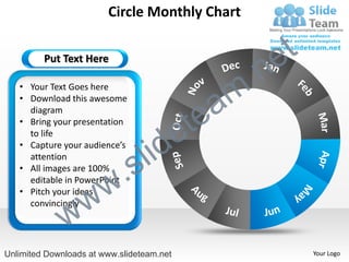 Circle monthly chart powerpoint diagrame templates 0712 | PPT
