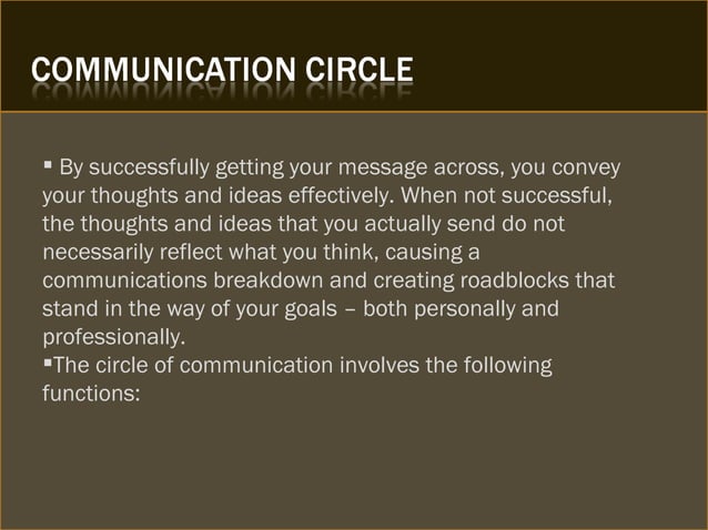 Circle of communication and function | PPT | Dating | Family and ...