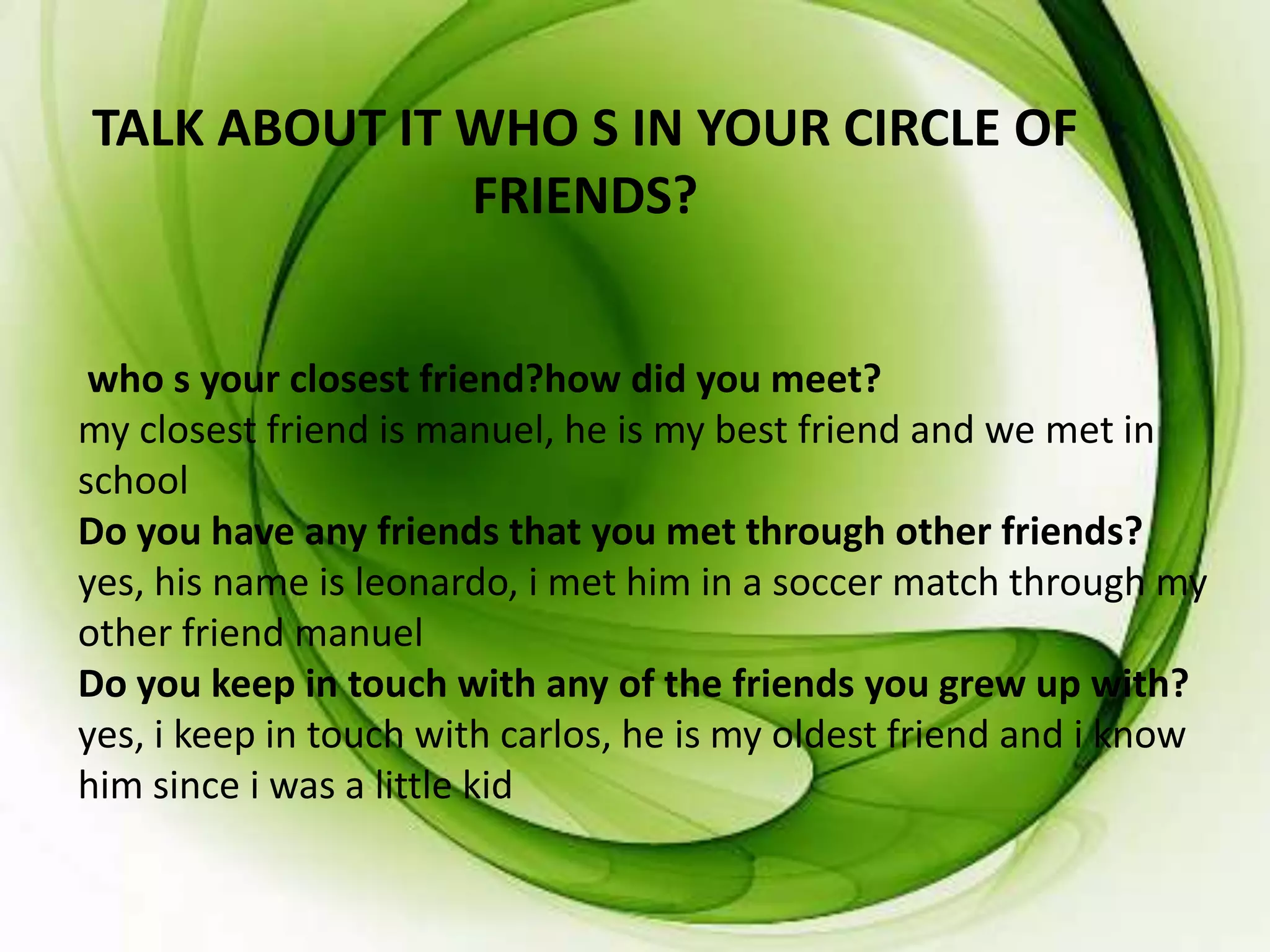 Circle of friends ema | PPT