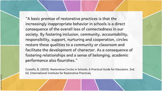 Foundation of Restorative Circles in School | PDF | Education