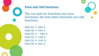 Trigonometric Functions of Real Numbers - Masteral | PPTX