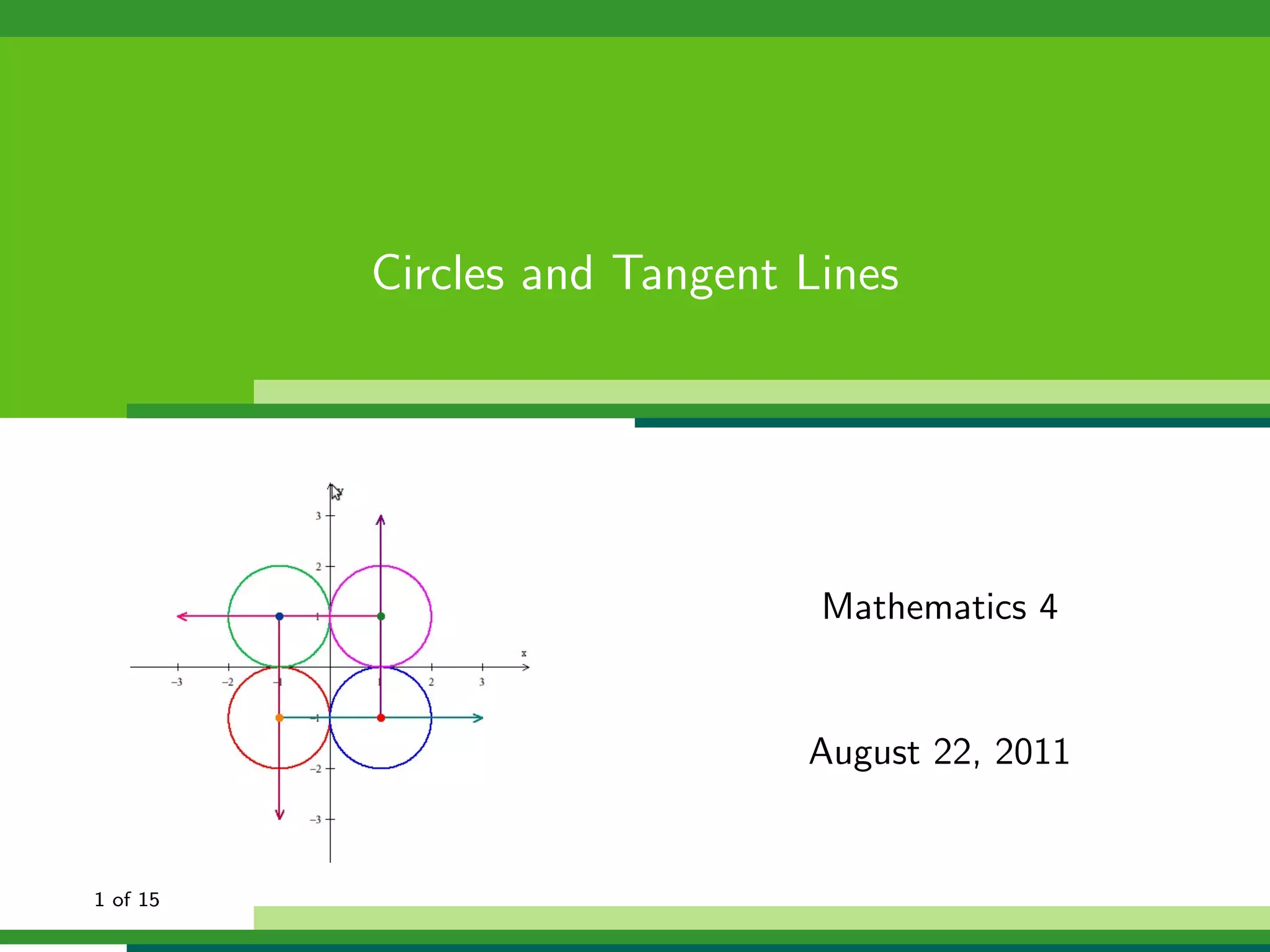 Circles and Tangent Lines | PPT