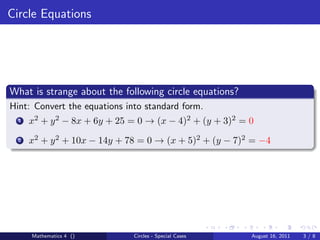 Circles - Degenerate and Null cases | PDF