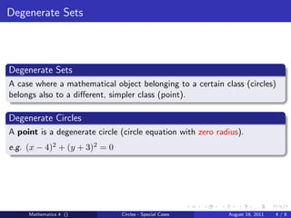 Circles - Degenerate and Null cases | PDF