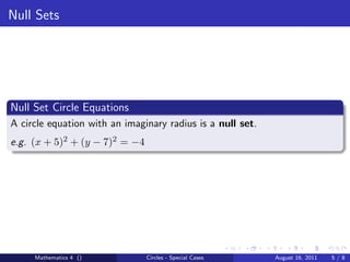 Circles - Degenerate and Null cases | PDF