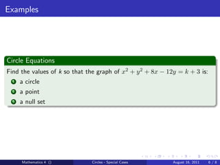 Circles - Degenerate and Null cases | PDF