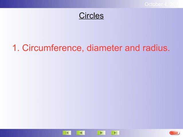 Circles diameter | PPT