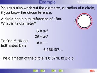 Circles diameter | PPT