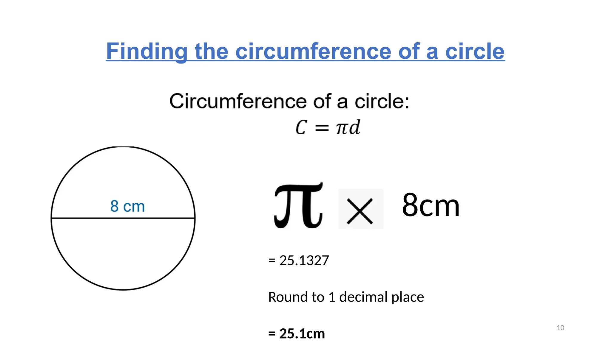 Circles PPT.pptx finding the area and circumference of a circle | PPTX