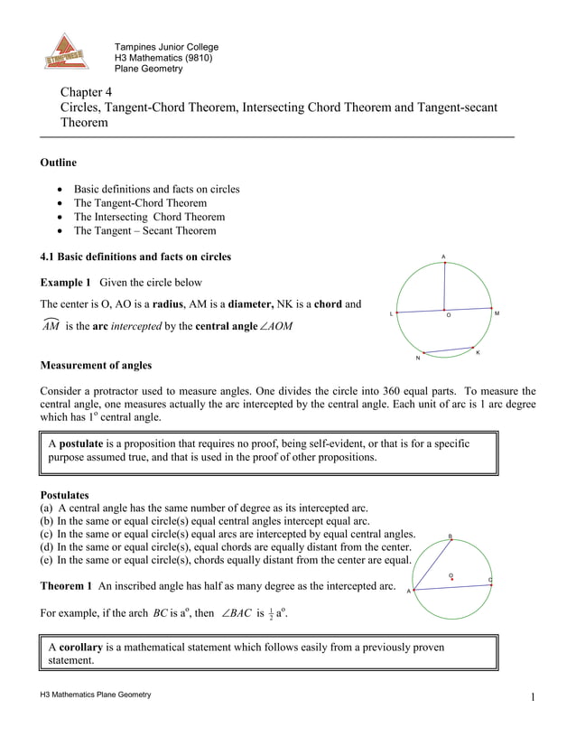 Circlestangentchordtheorem | PDF | Physics | Science