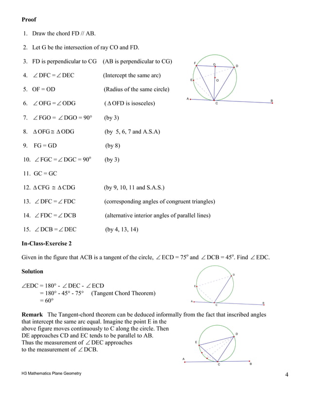 Circlestangentchordtheorem | PDF | Physics | Science