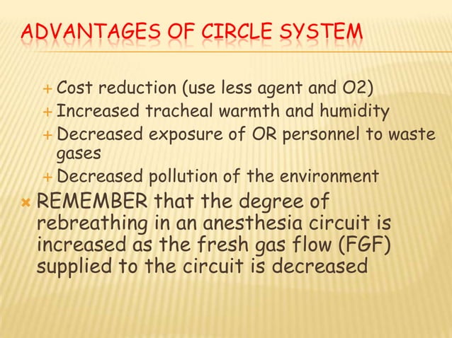 Circle system low flow anesthesia | PPTX | Lung and Respiratory Health ...