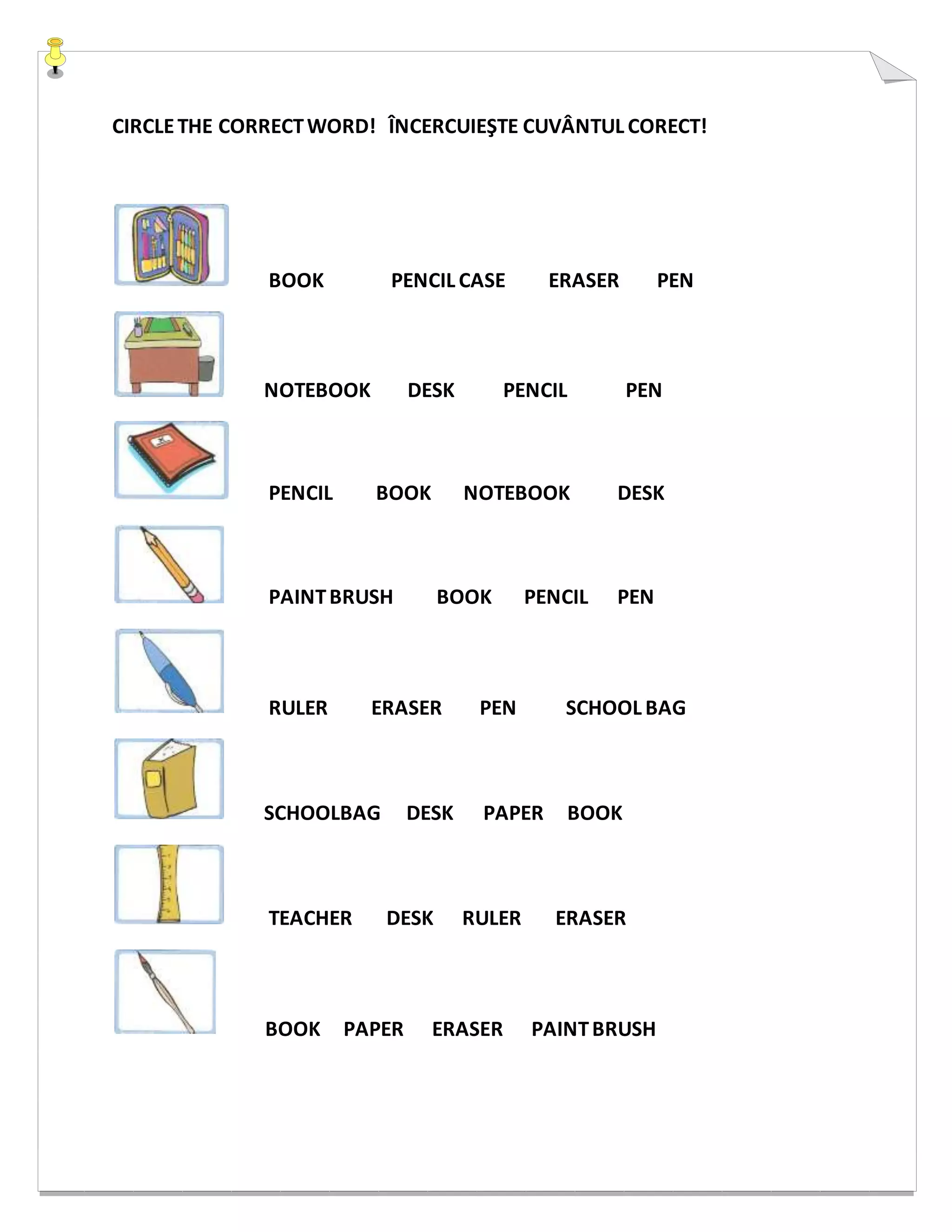 Circle the correct word | DOCX