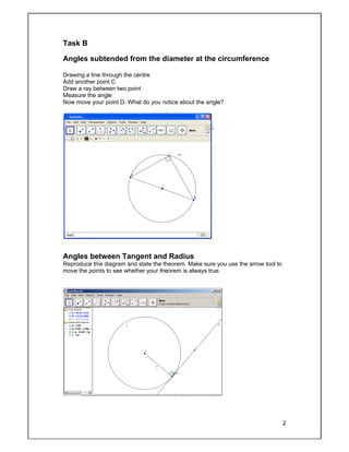 Circle theorems and geogebra | PDF
