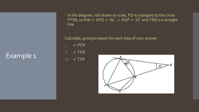 Circle Theorems Worked Examples PPT Circle Theorems Worked Examples PPT